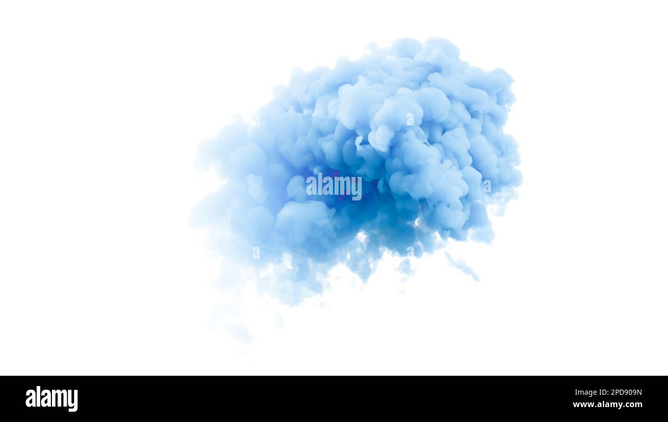 A wispy, light blue cloud on a white background Stock Photo - Alamy