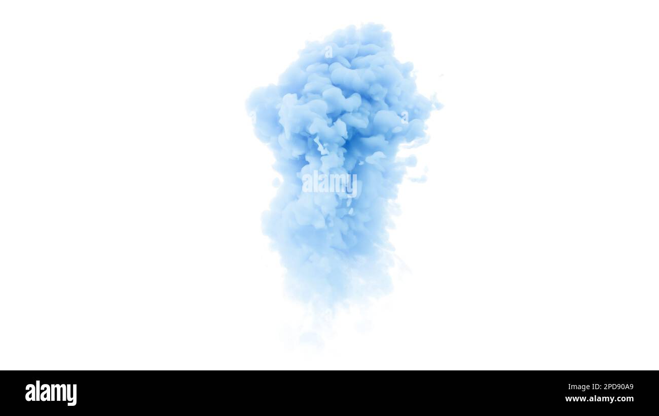 A wispy, light blue cloud on a white background Stock Photo - Alamy
