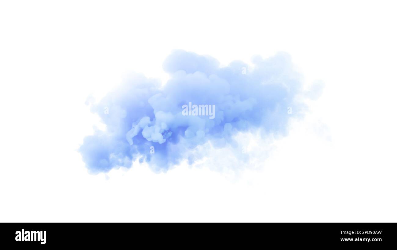 A wispy, light blue cloud on a white background Stock Photo - Alamy