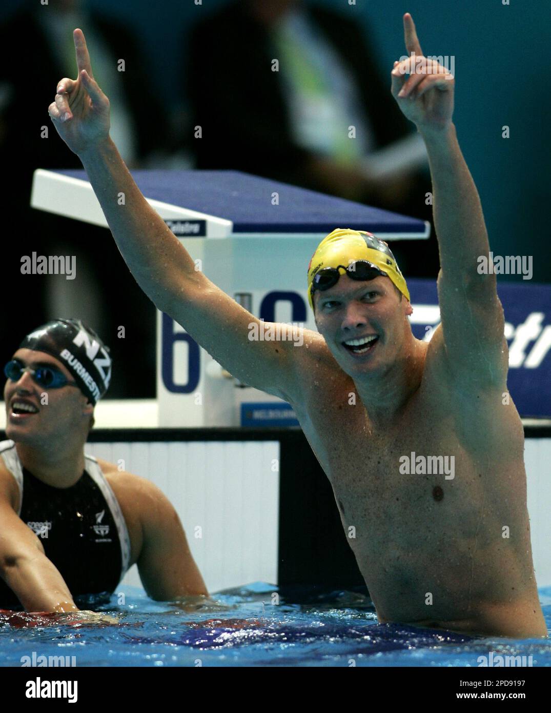 Ryan Pini of Papua New Guniea reacts after winning the gold medal in ...