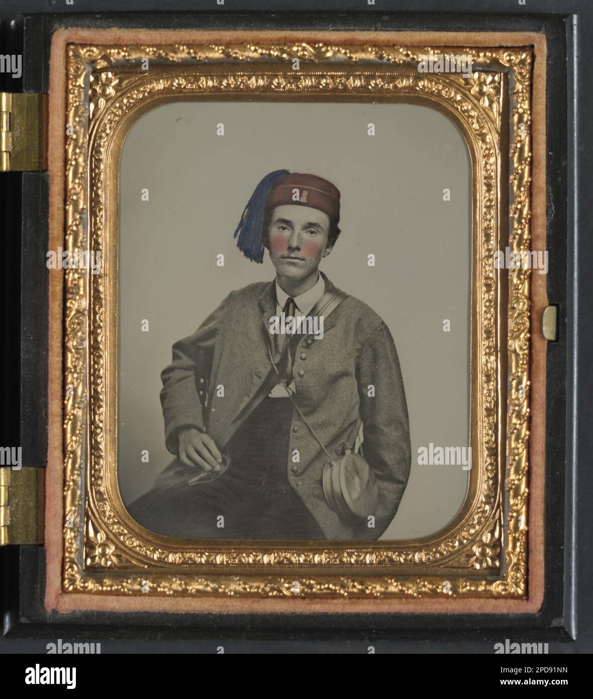 Unidentified soldier in Confederate uniform with "I" buttons and ...