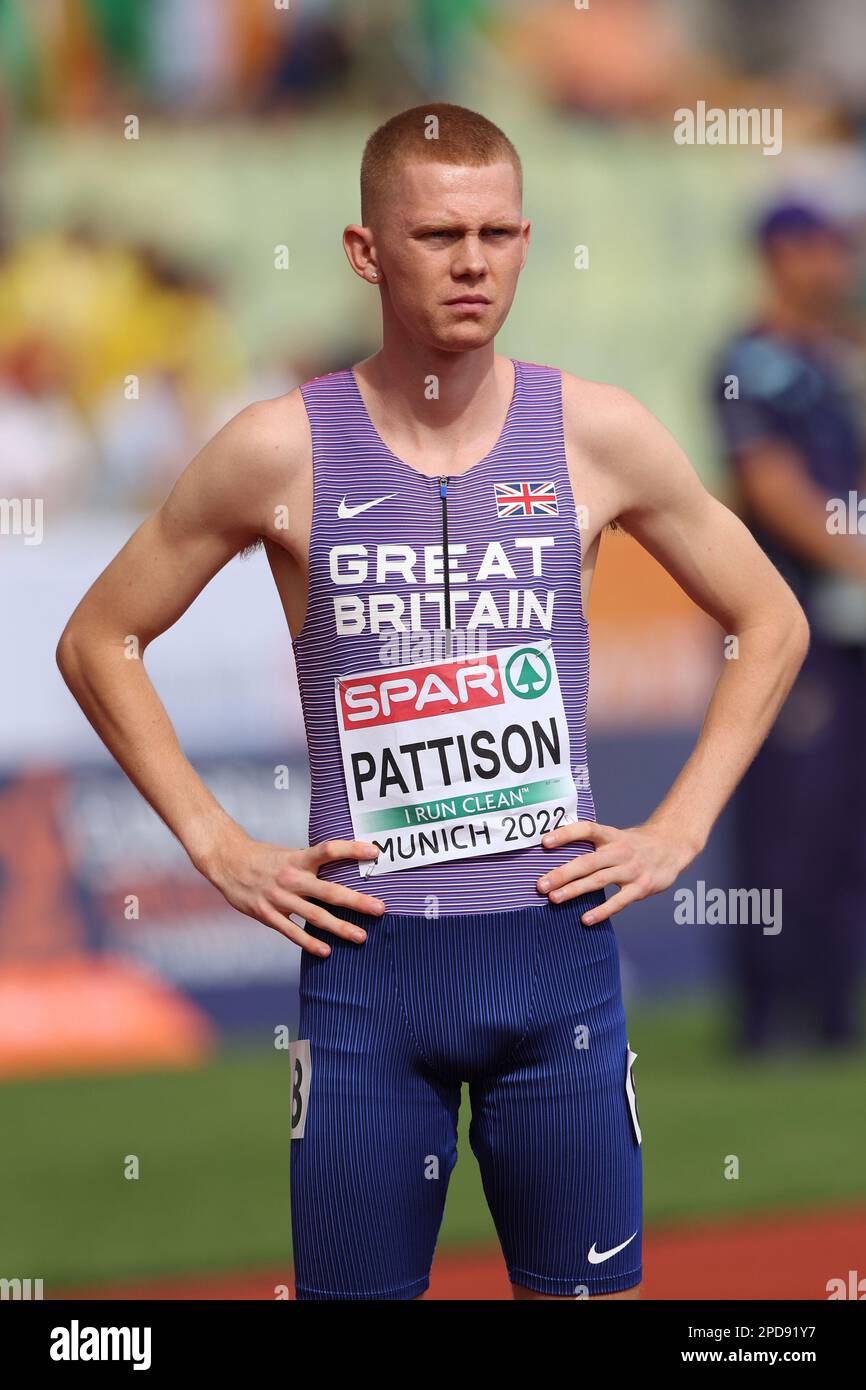 Ben PATTISON at the start of the 800m Heat at the European Athletics ...