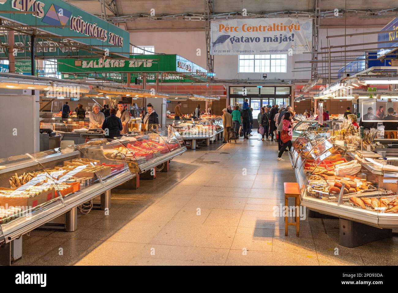 Food being sold inside Riga Central Market in Riga, Latvia Stock Photo ...