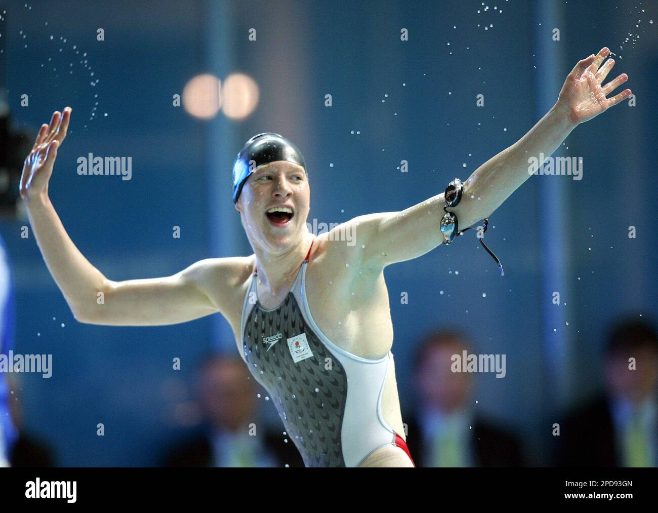 England's Rebecca Cooke celebrates after winning the gold medal in the ...