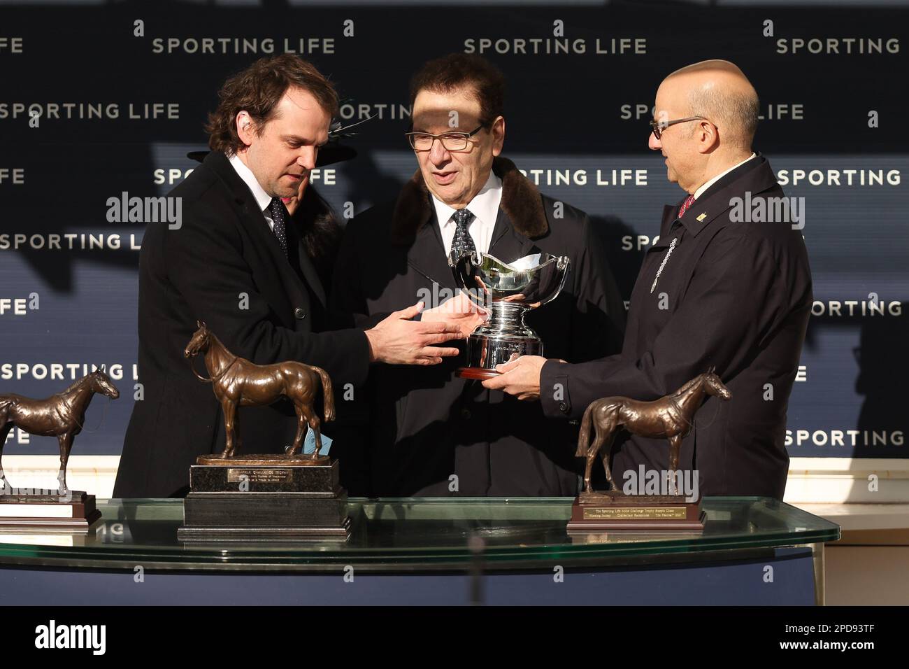 Prestbury Park, Cheltenham, UK on 14 March 2023. Owners Mr Simon Munir ...