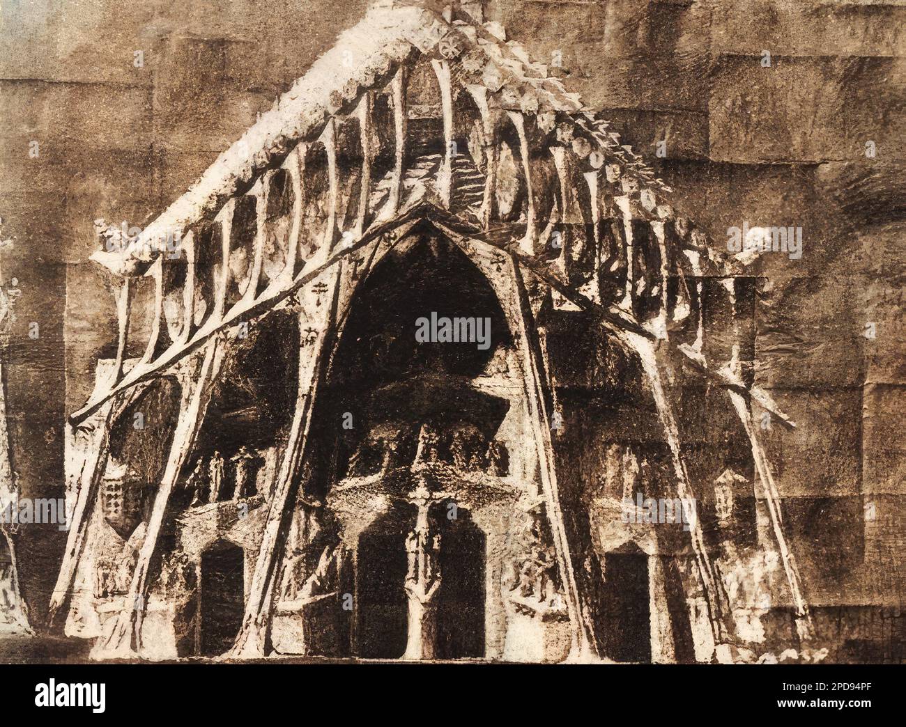 Sagrada familia passion facade drawing hi-res stock photography and ...