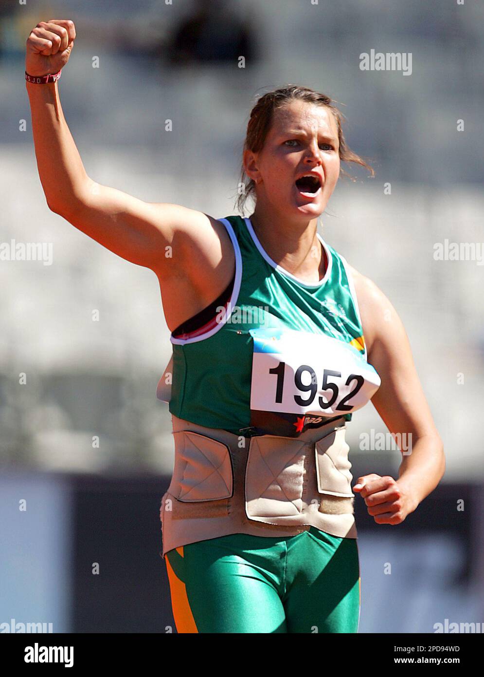 South Africa's Sunette Viljoen reacts as she competes in the final of ...