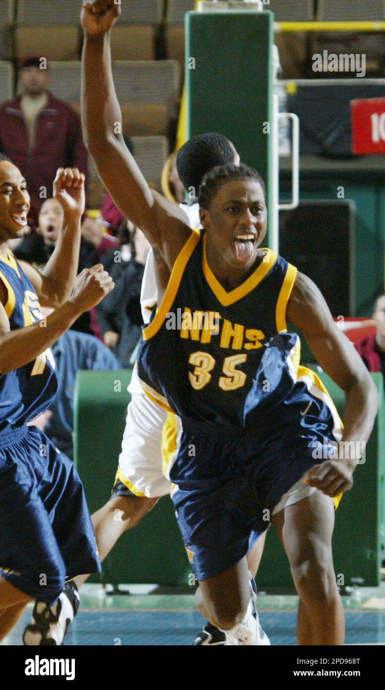Niagara Falls' Tyrell Lynch turns to the crowd to celebrate after ...