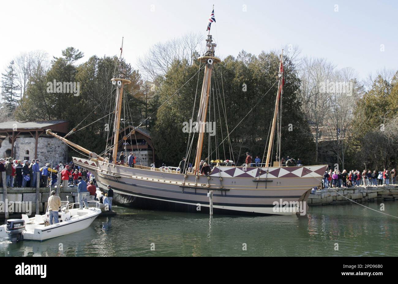 The Godspeed, a replica of one of the ships that carried the founders ...