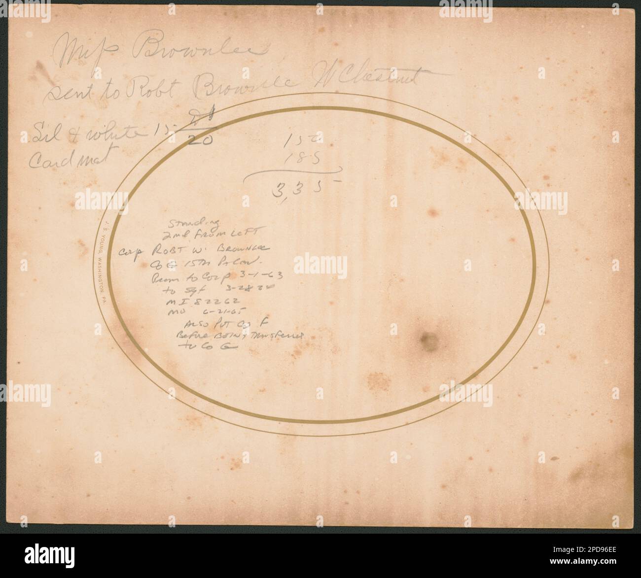 Sergeant Robert W. Brownlee of Co. F and Co. G, 15th Pennsylvania Cavalry Regiment and four ...