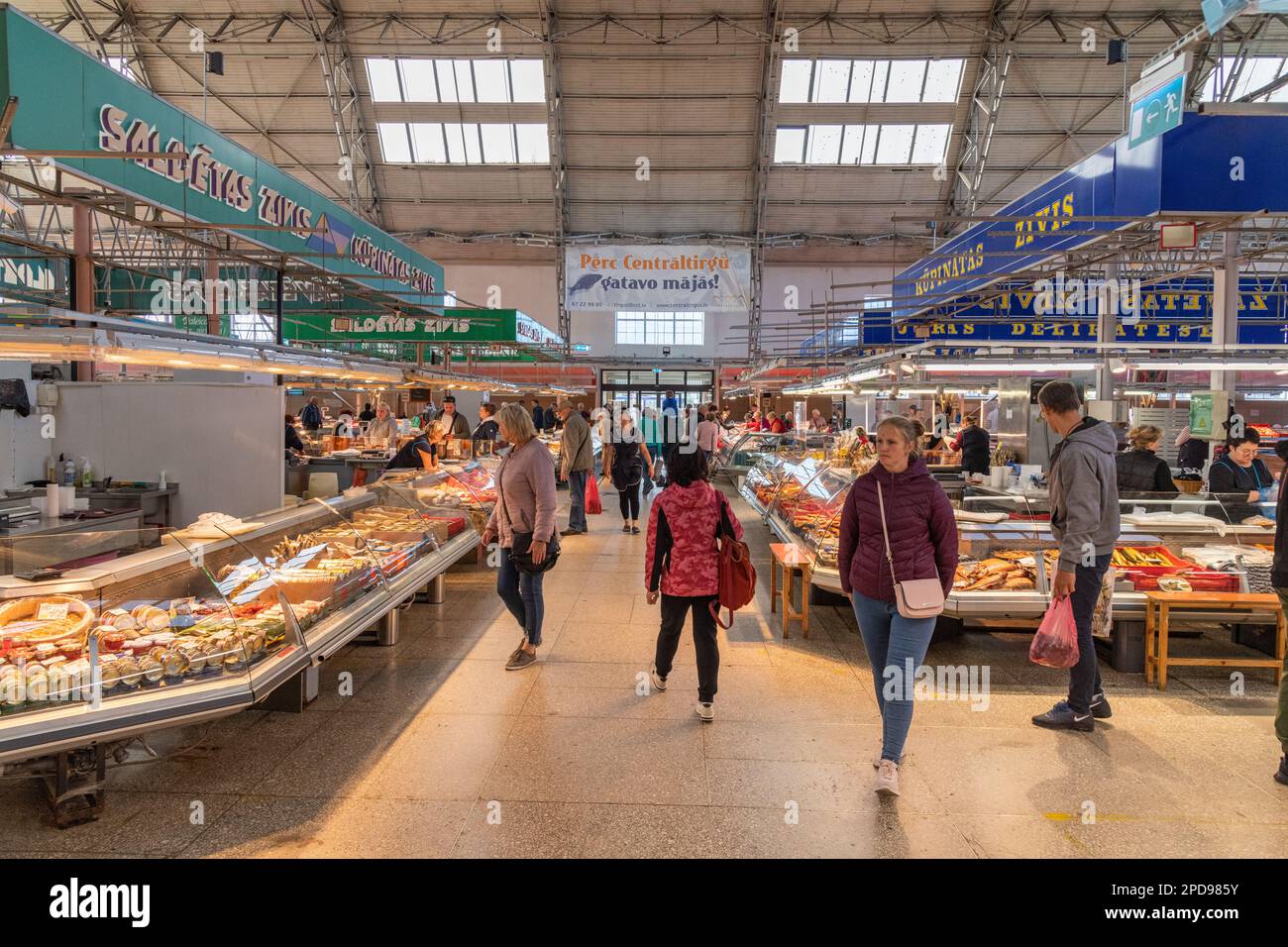 Food being sold inside Riga Central Market in Riga, Latvia Stock Photo ...