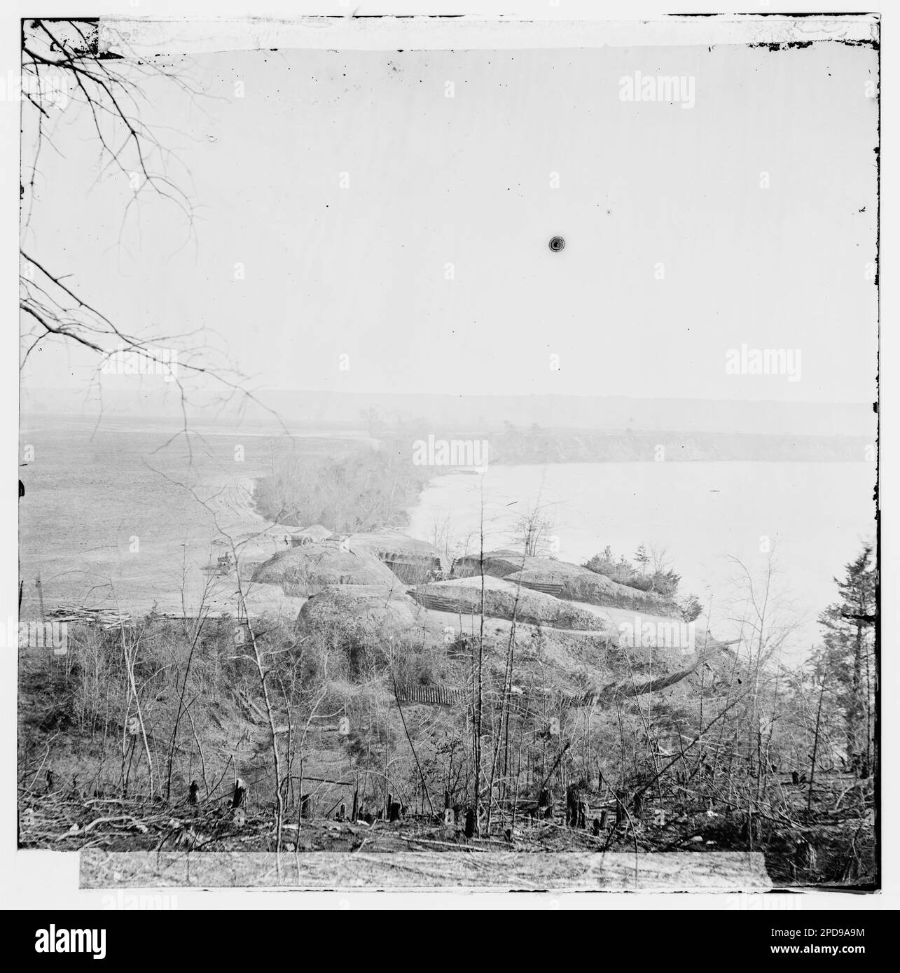 Trent's Reach, Virginia. Battery Abbott on James River. Civil war ...