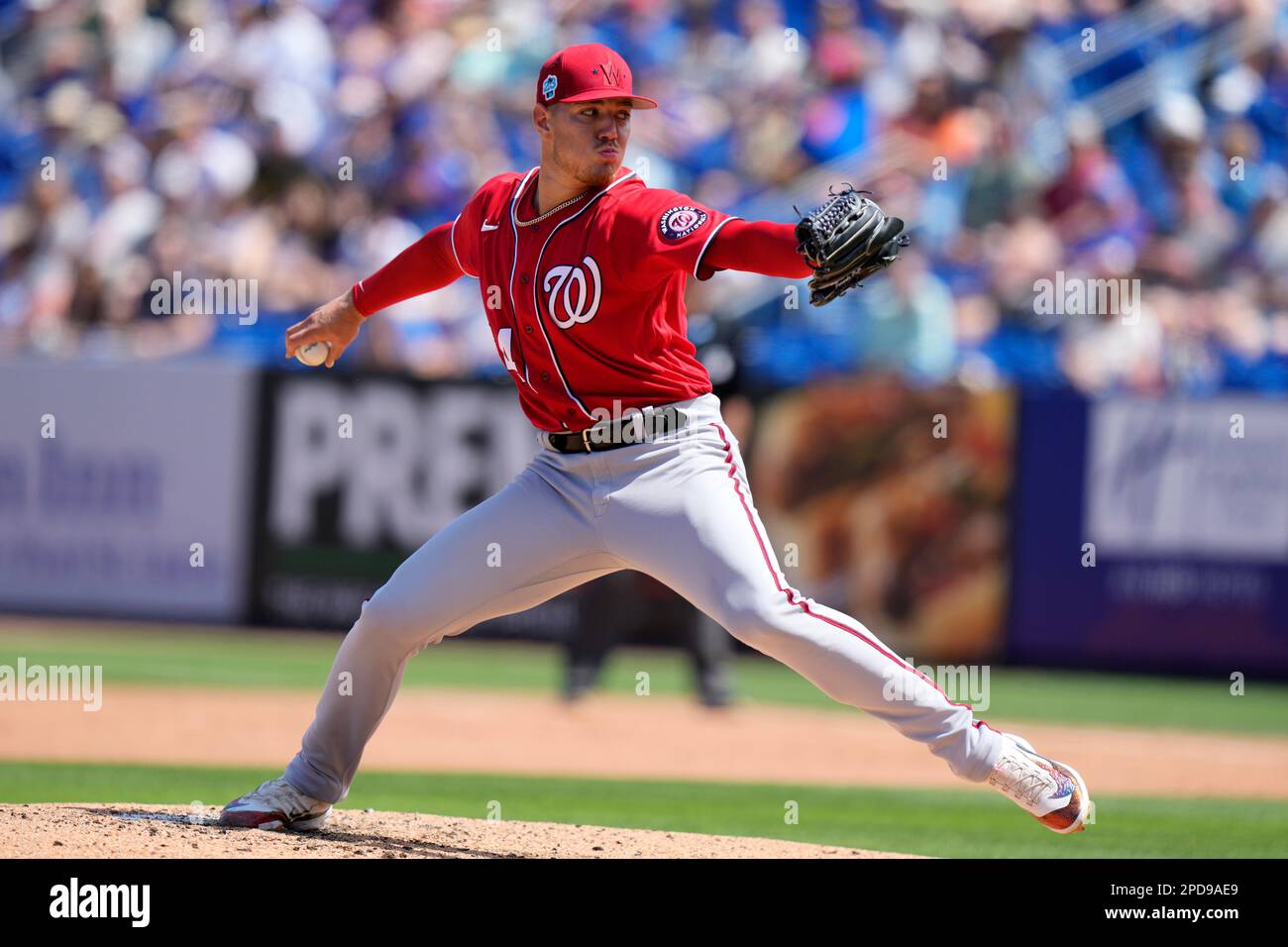Washington Nationals starting pitcher Cade Cavalli throws during the ...