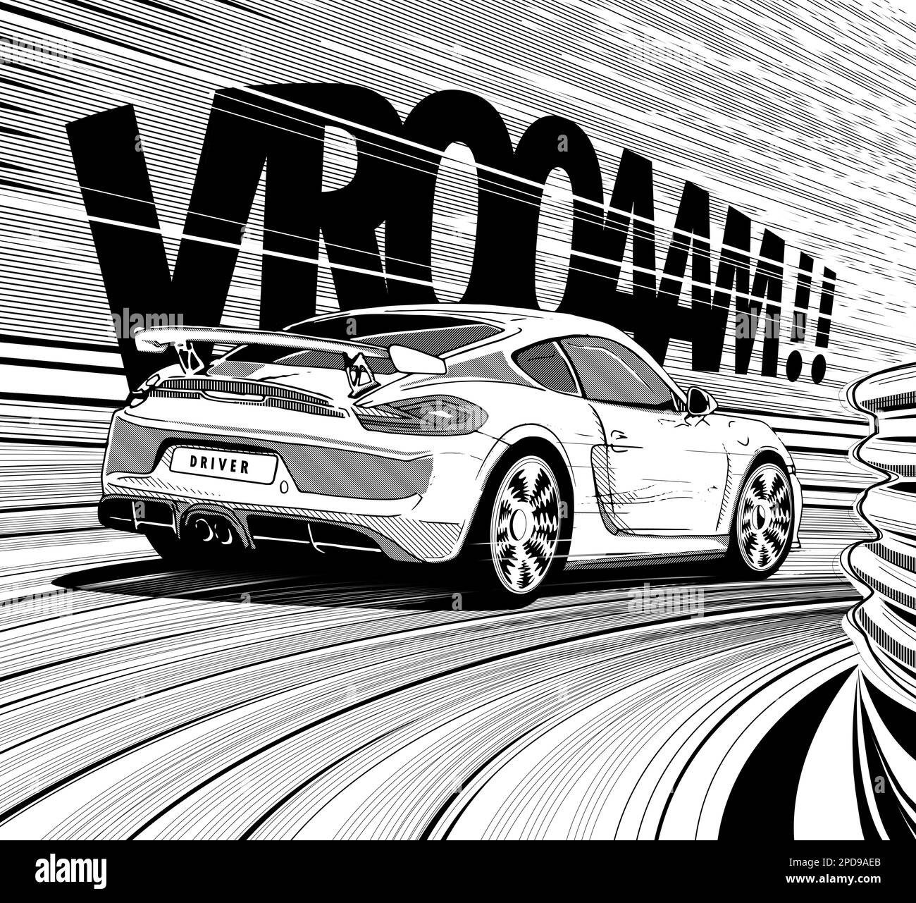 Running Car - Speed illustration Stock Photo - Alamy