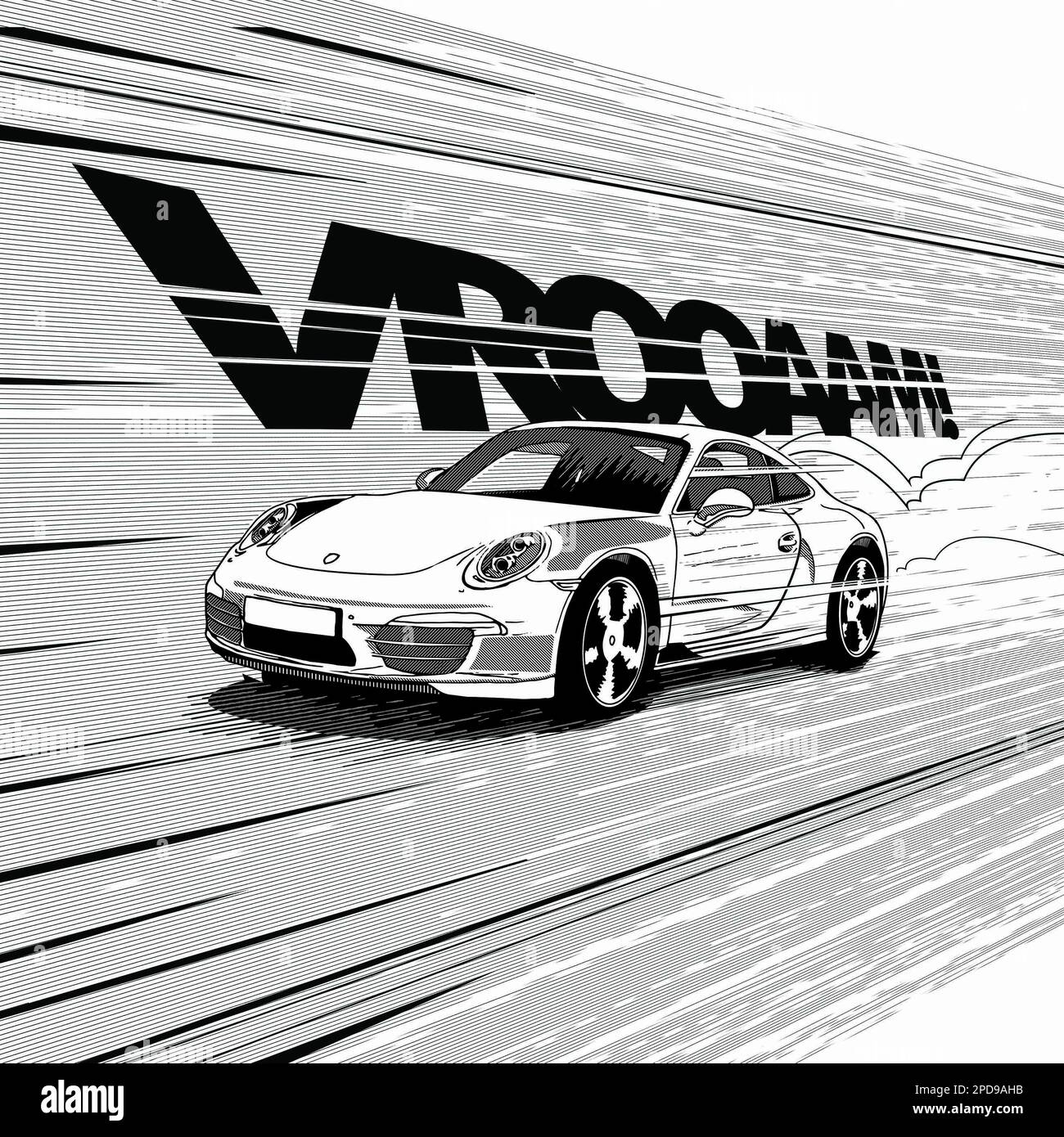 Running Car - Speed illustration Stock Photo - Alamy