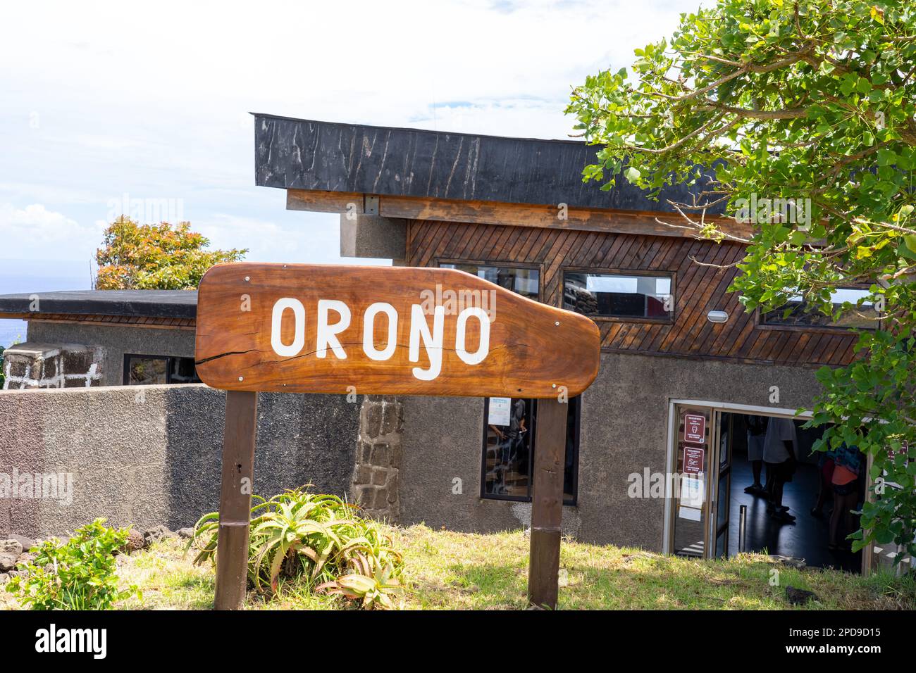 Easter Island, Chile - February 28, 2023: Orongo sign at the entrance ...