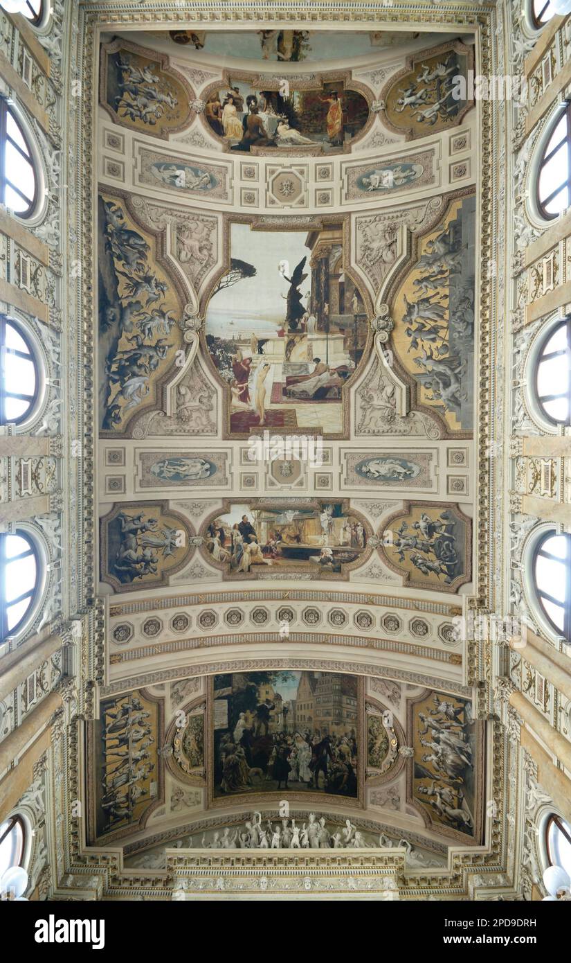 Burgtheater: Ceiling panel of the State Staircase Landtmannseite 1886/ ...