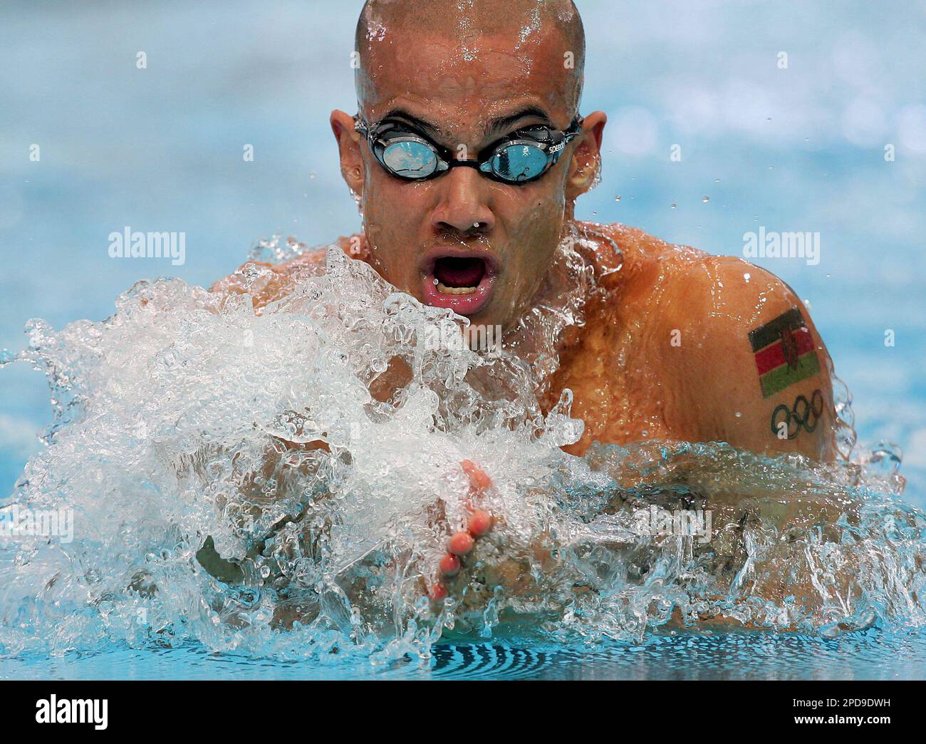 Kenya's Amar Shah competes in a Men's 50m 100m breastroke 1st round ...