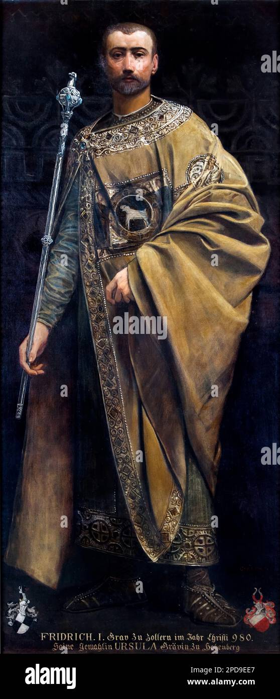 Portrait of Friedrich I, Count of Zollern c. 1884 by Gustav Klimt Stock ...