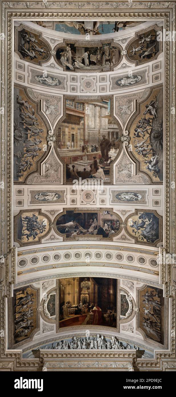 The ceiling panels of Burgtheater's state staircase Volksgartenseite ...