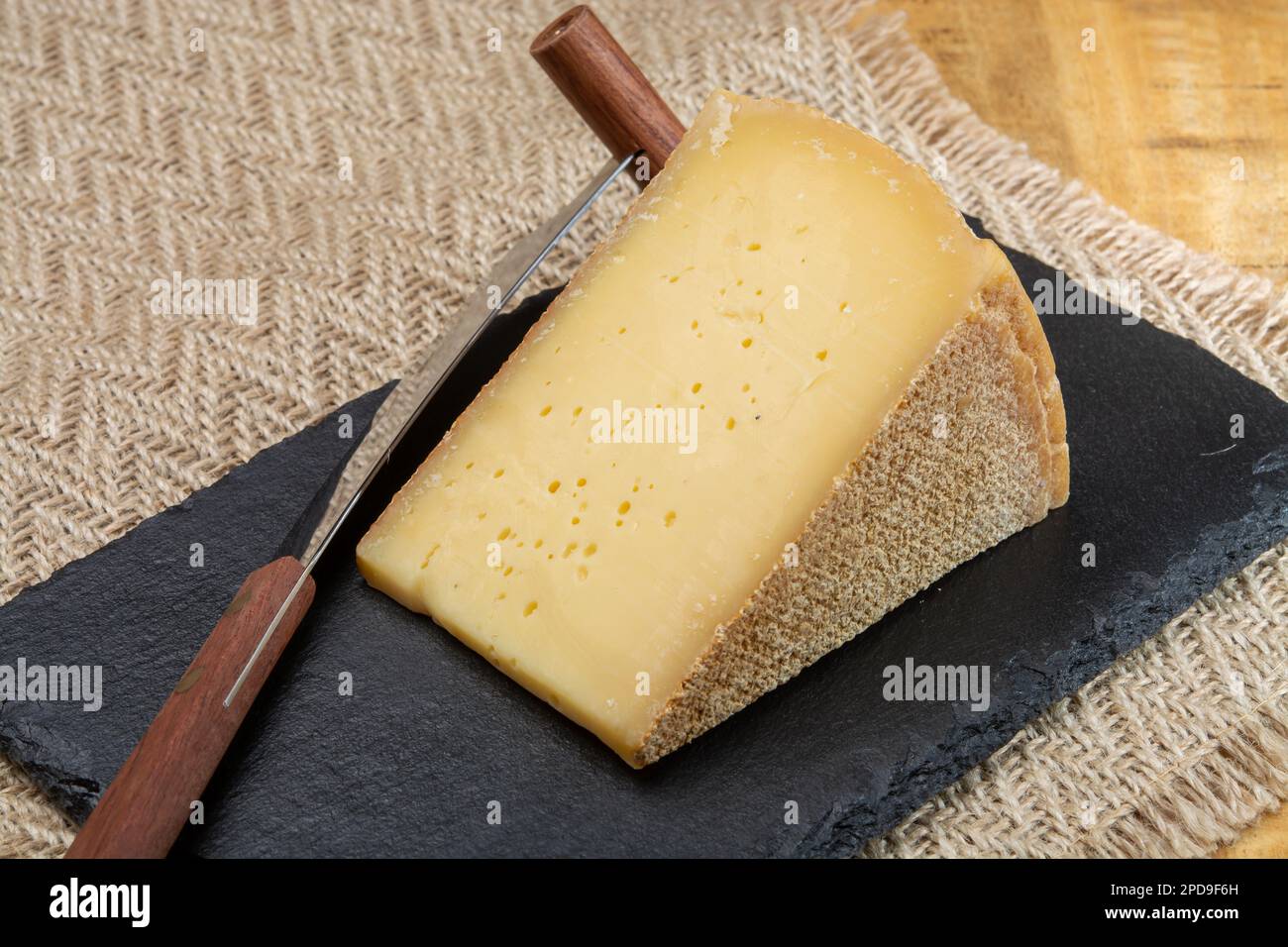 Swiss cheese collection, gruyere cheese made from unpasteurized cow's ...