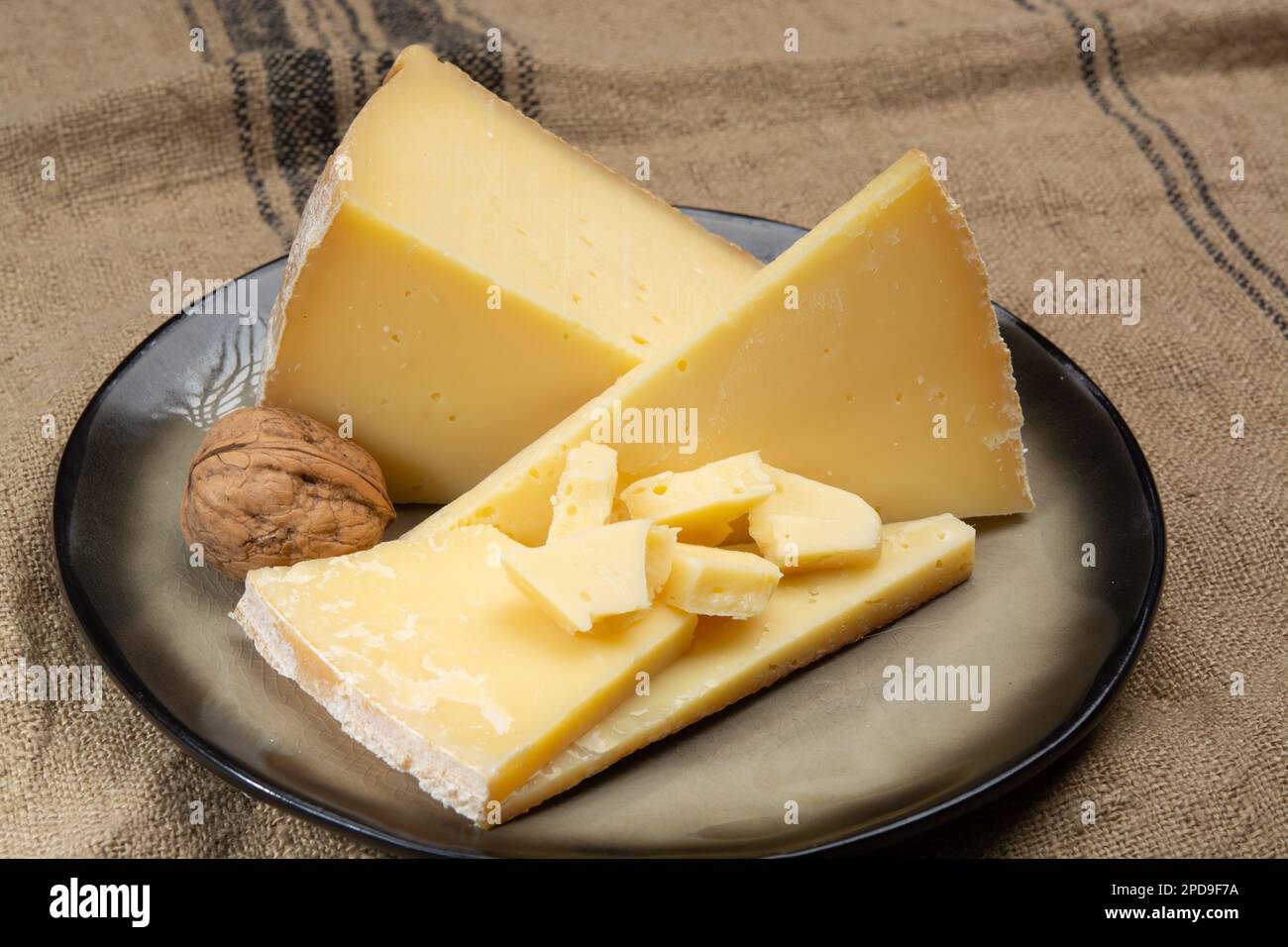 Swiss cheese collection, gruyere cheese made from unpasteurized cow's ...