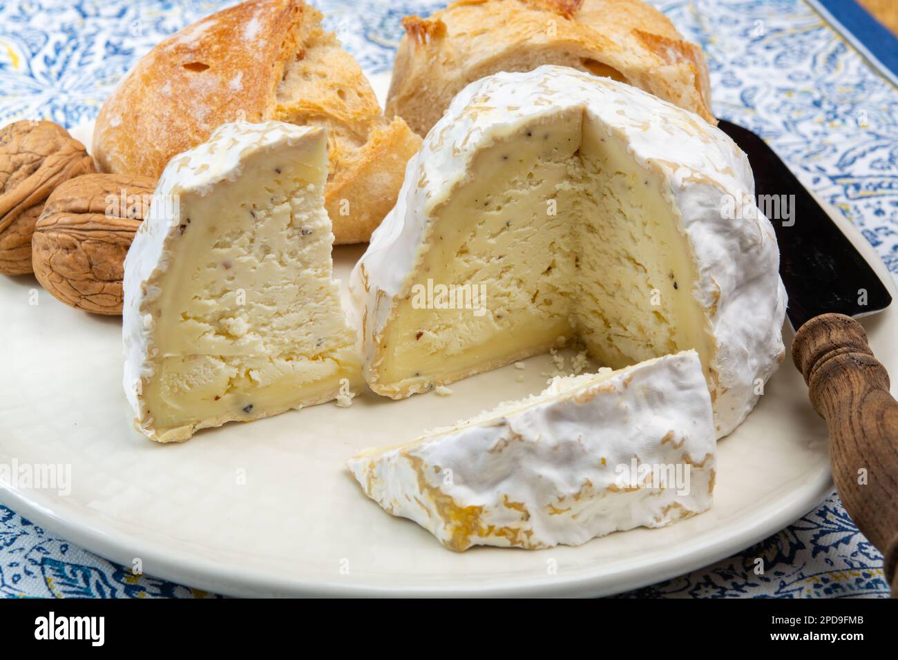 Cheese collection, soft cow French cheese with mold Gaperon artisanal ...