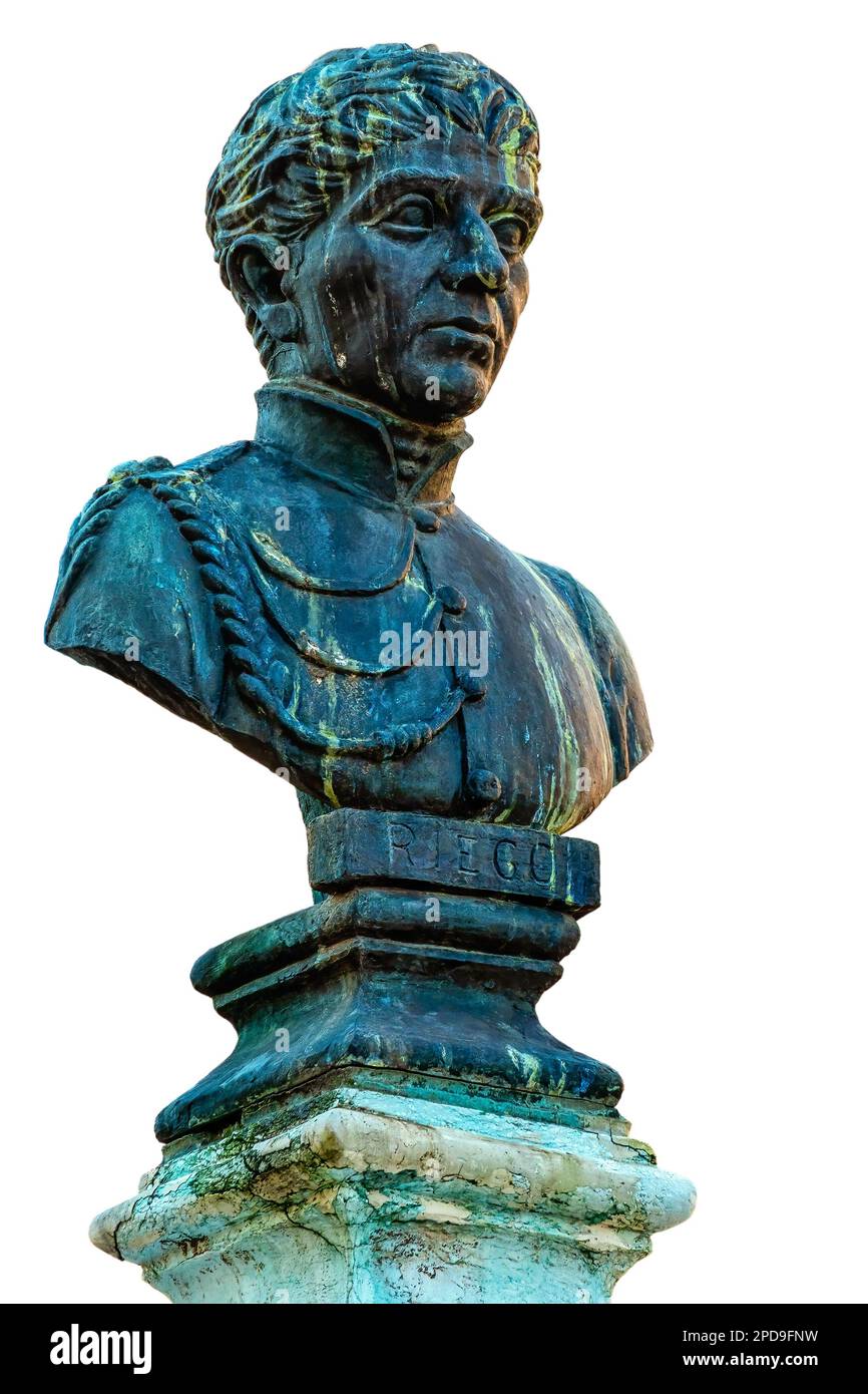 Oviedo, Asturias, Spain: Sculpture bust of Rafael del Riego Stock Photo ...