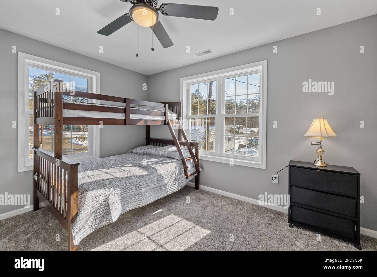 A contemporary bedroom interior featuring bedroom with a ladder bed ...