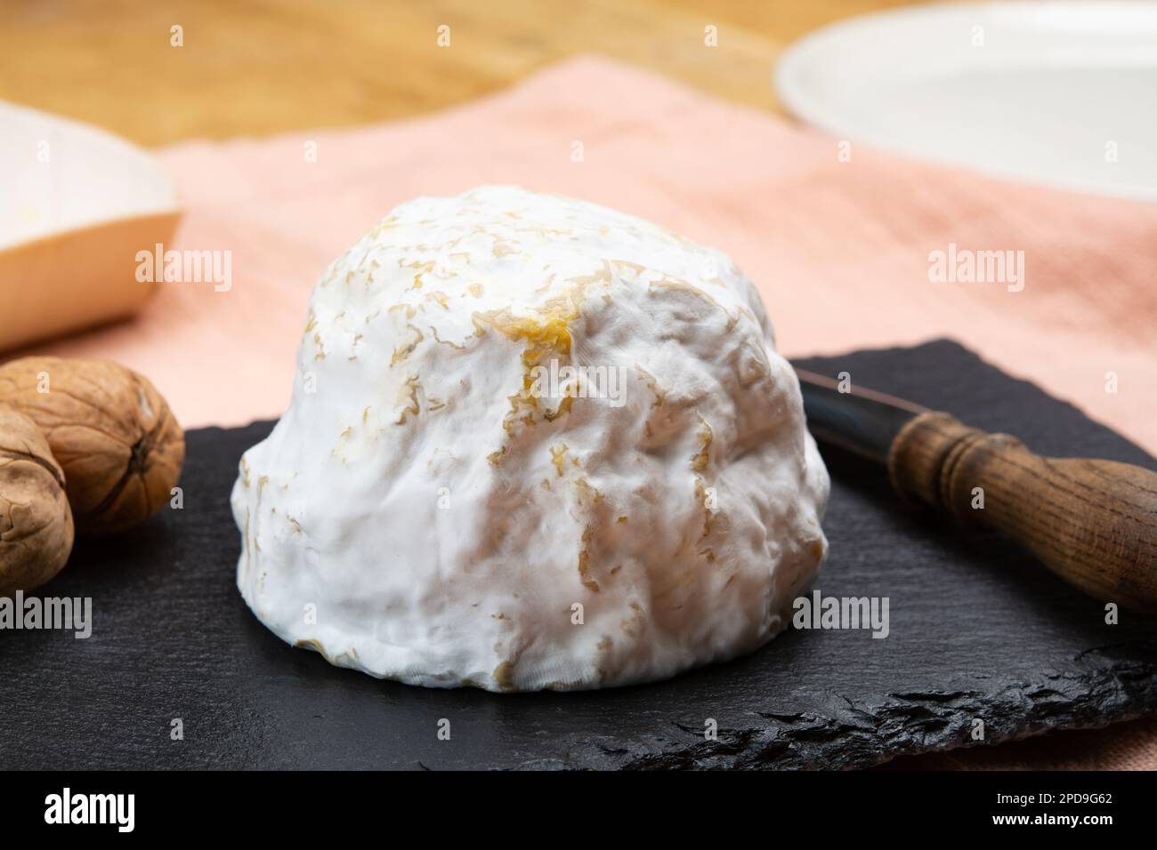 Cheese collection, soft cow French cheese with mold Gaperon artisanal ...