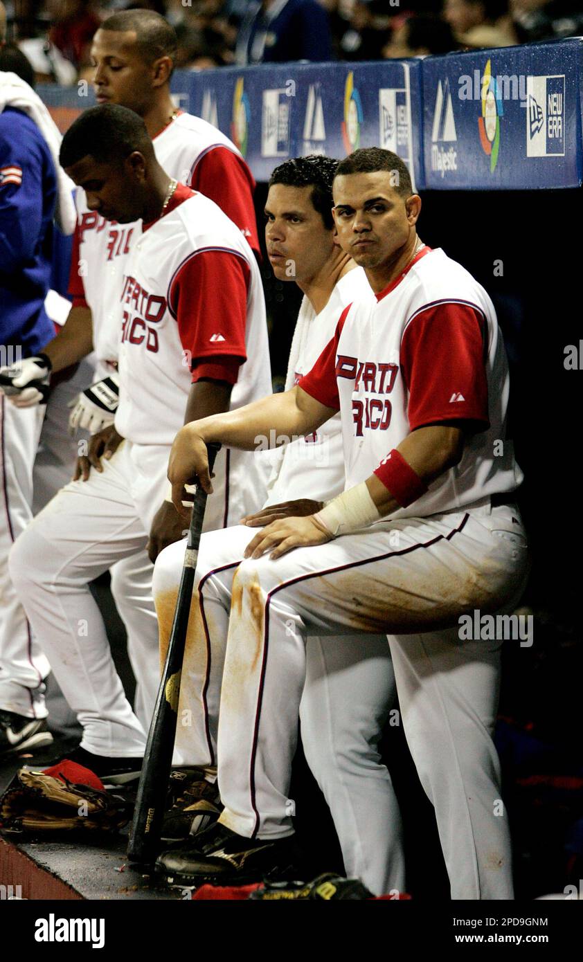 Team Puerto Rico players, from right, Alex Cintron, Ricky Ledee, Ruben ...