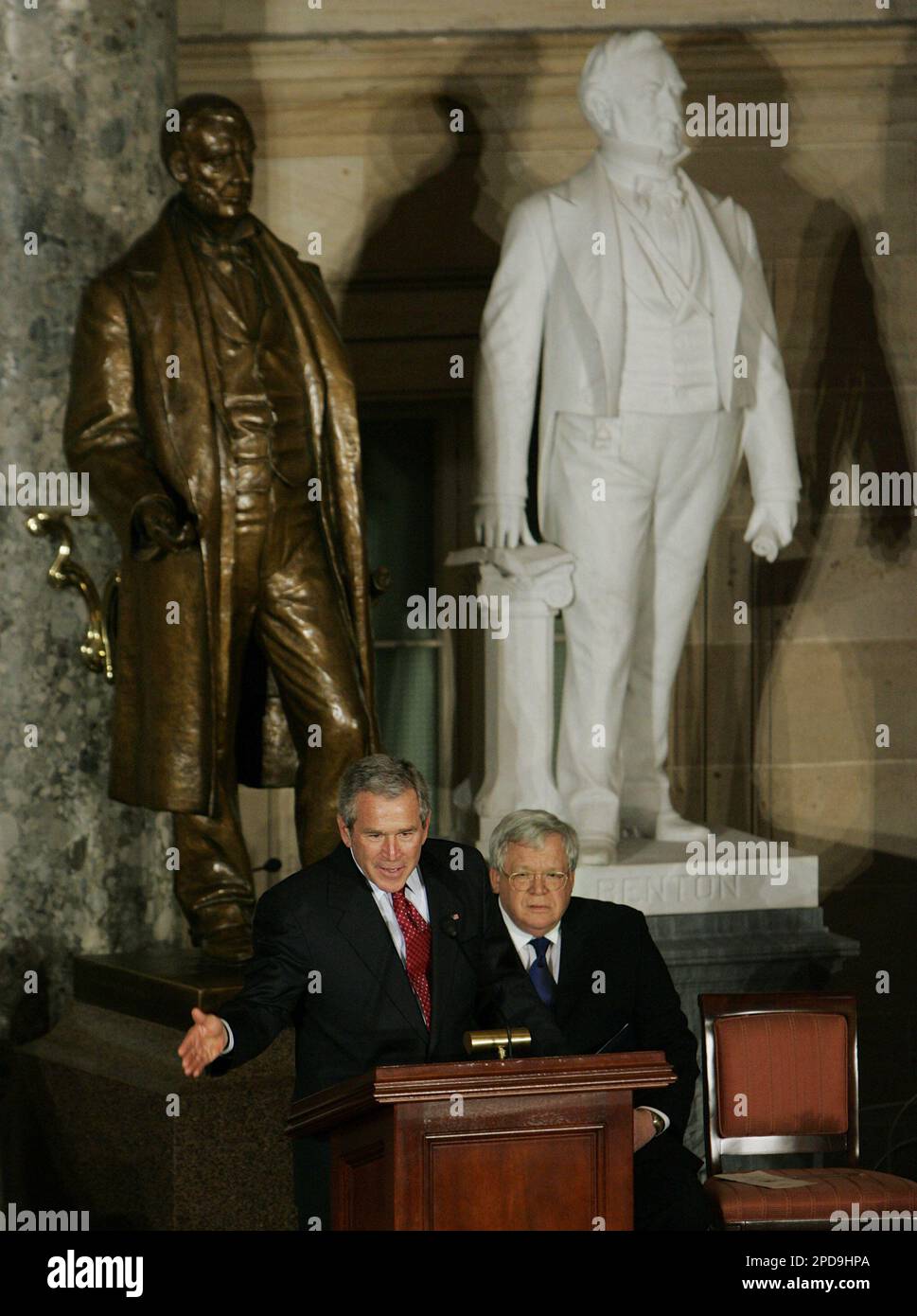 President Bush, left, with Speaker of the U.S. House of Representatives ...