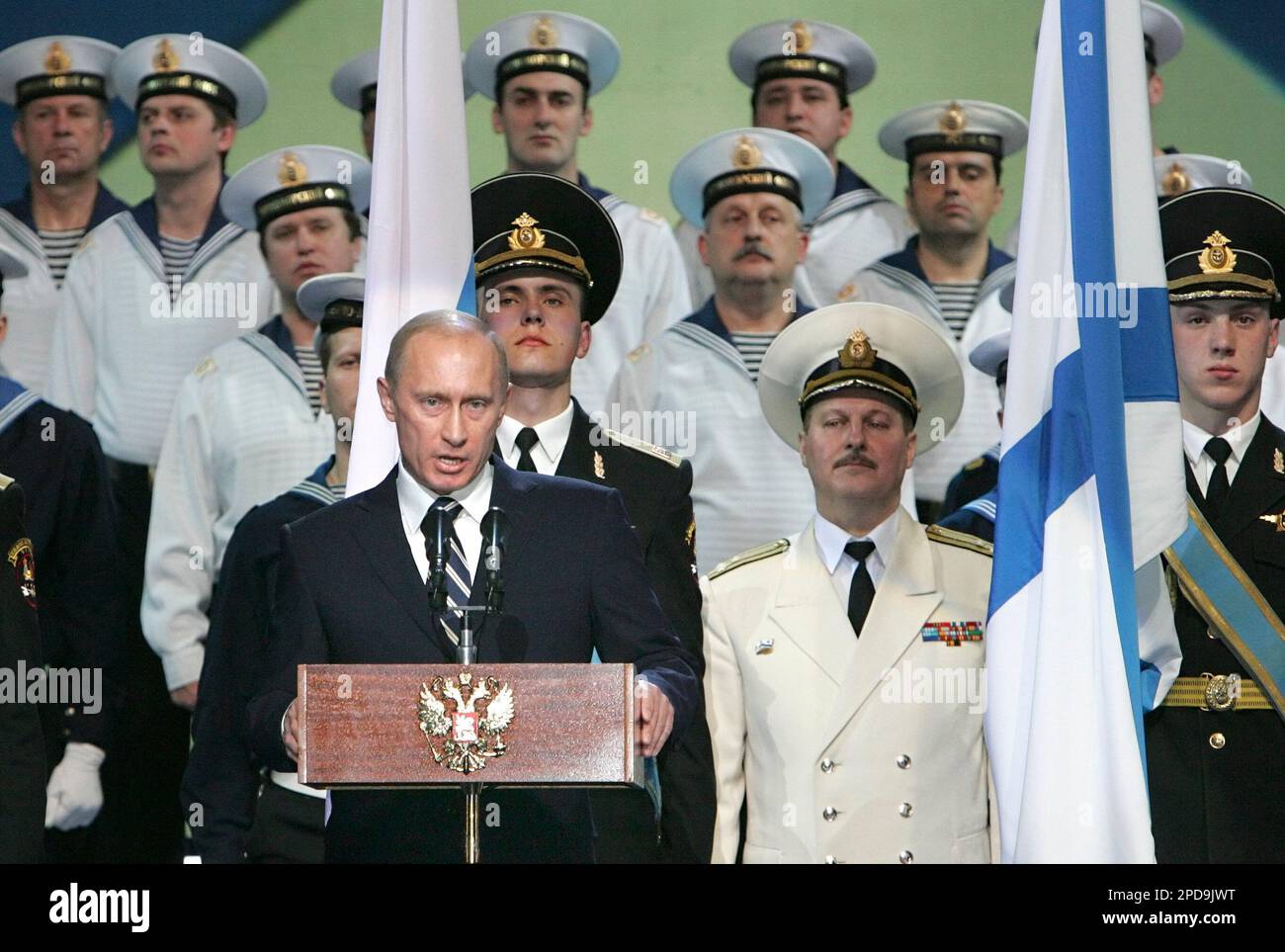 President Vladimir Putin speaks at a ceremony marking the 100th ...