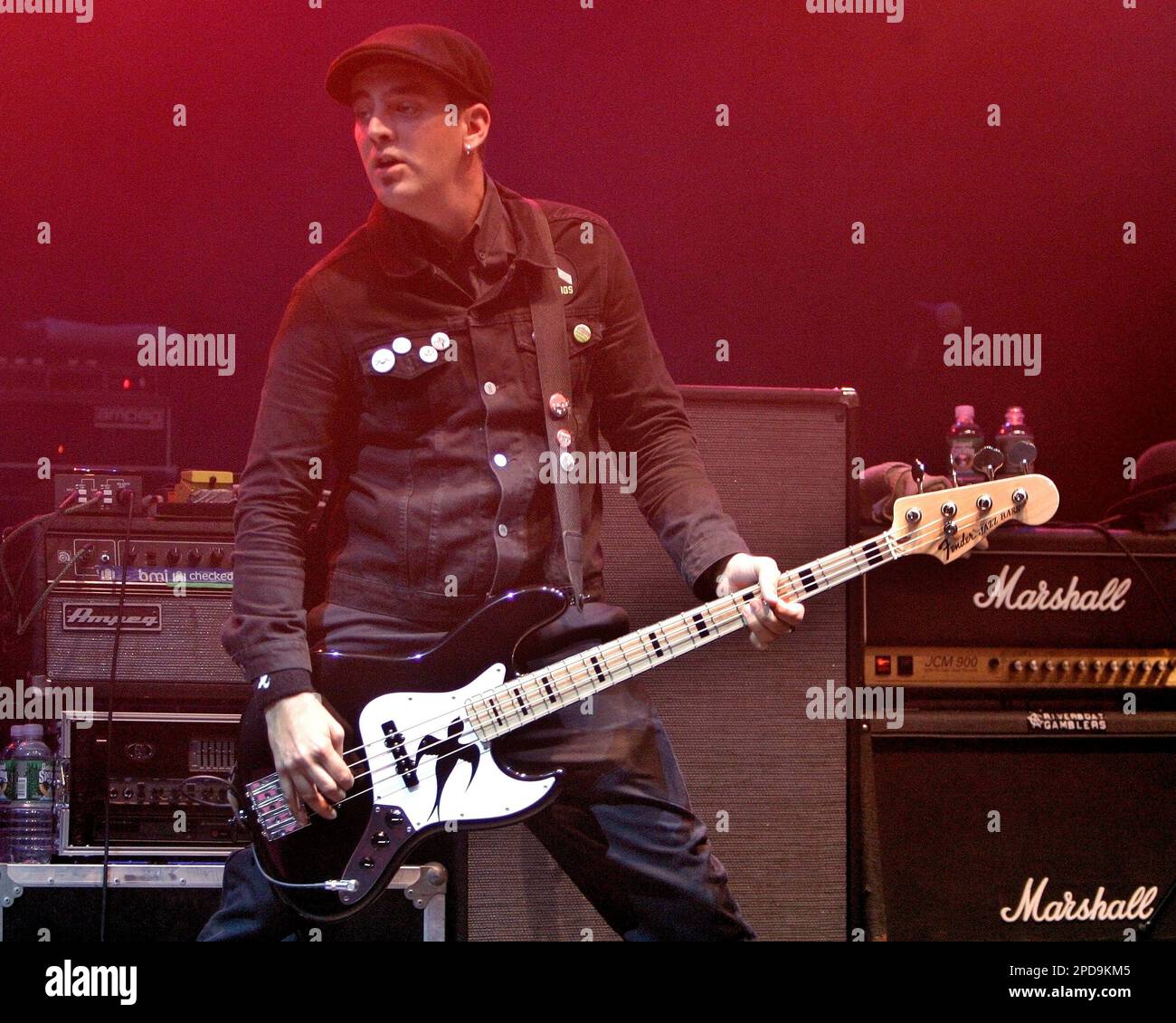 Bass player Johnny Rioux of the Boston based punk band Street Dogs with ...