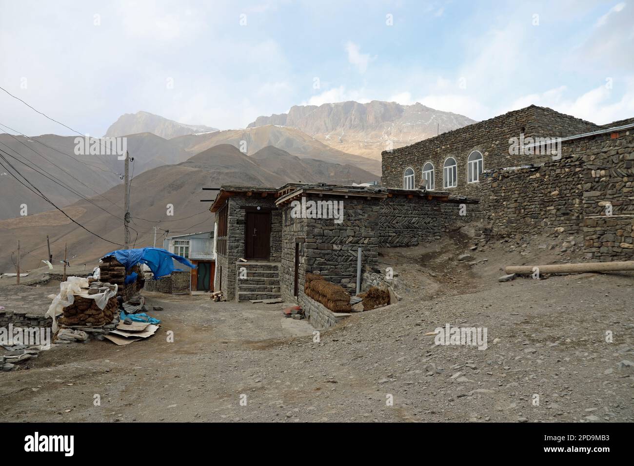 Remote village of Khinalug in the Caucasus Mountains of Azerbaijan ...