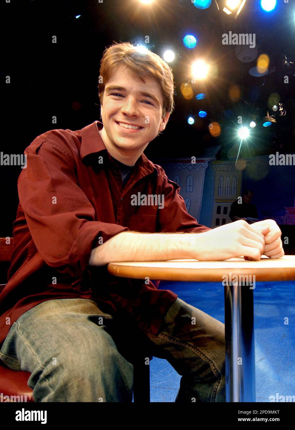 Writer and lyricist Ryan Cunningham, 26, poses on the set of his off ...