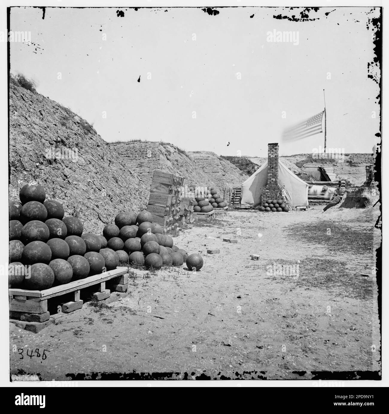 Charleston, South Carolina (vicinity). Interior view of Fort Johnson ...