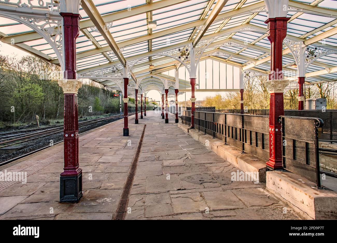 Hellifield railway station in North Yorkshire. which is a stopping ...