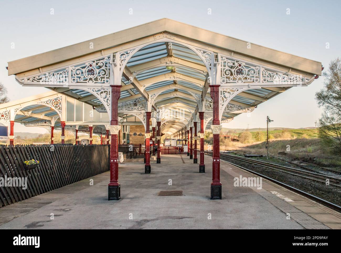 Hellifield railway station in North Yorkshire. which is a stopping ...