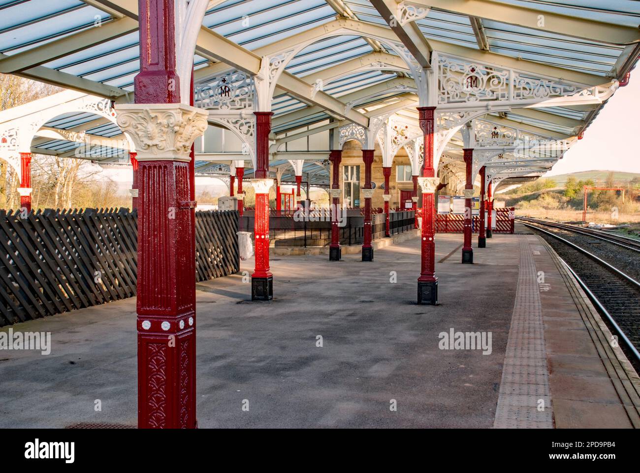 Hellifield railway station in North Yorkshire. which is a stopping ...