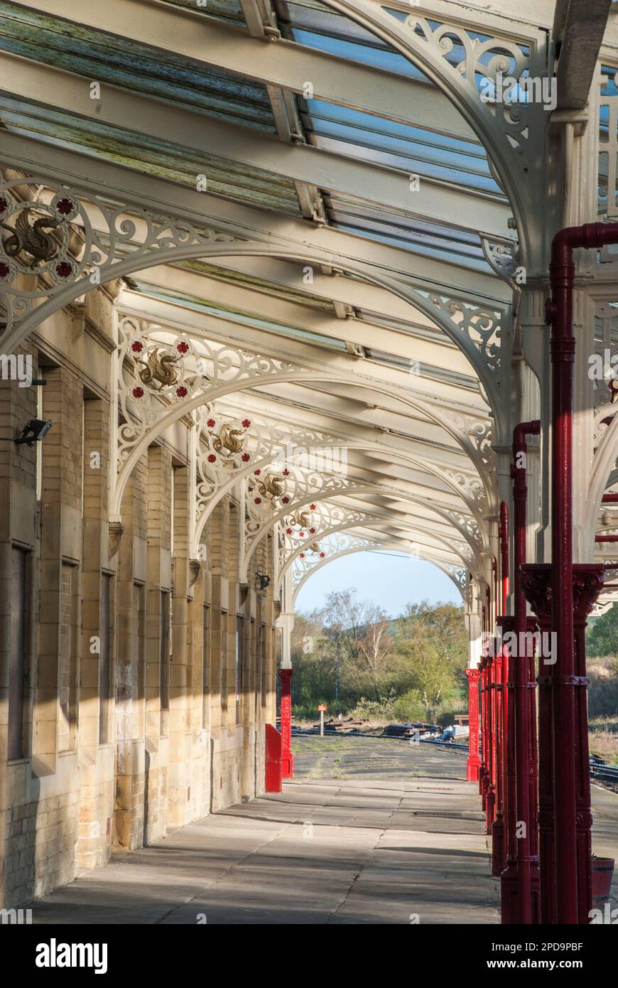 Hellifield railway station in North Yorkshire. which is a stopping ...