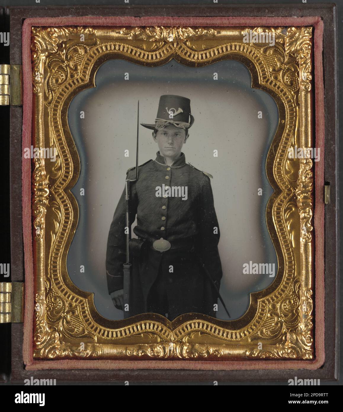 Unidentified young soldier in Union infantry uniform with Hardee hat ...