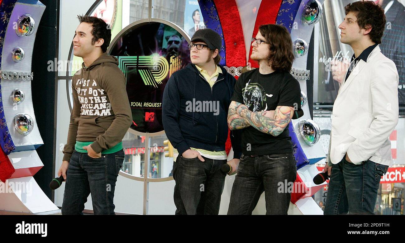 The band Fallout Boy watches their music video on MTV's Total Request ...