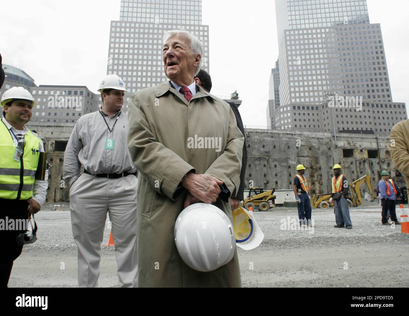 Following a press conference, John Whitehead, center, president of the ...