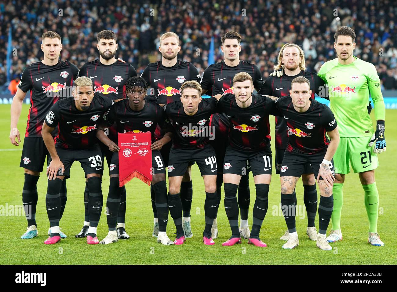 (left to right, from back to front) Red Bull Leipzig's Willi Orban ...