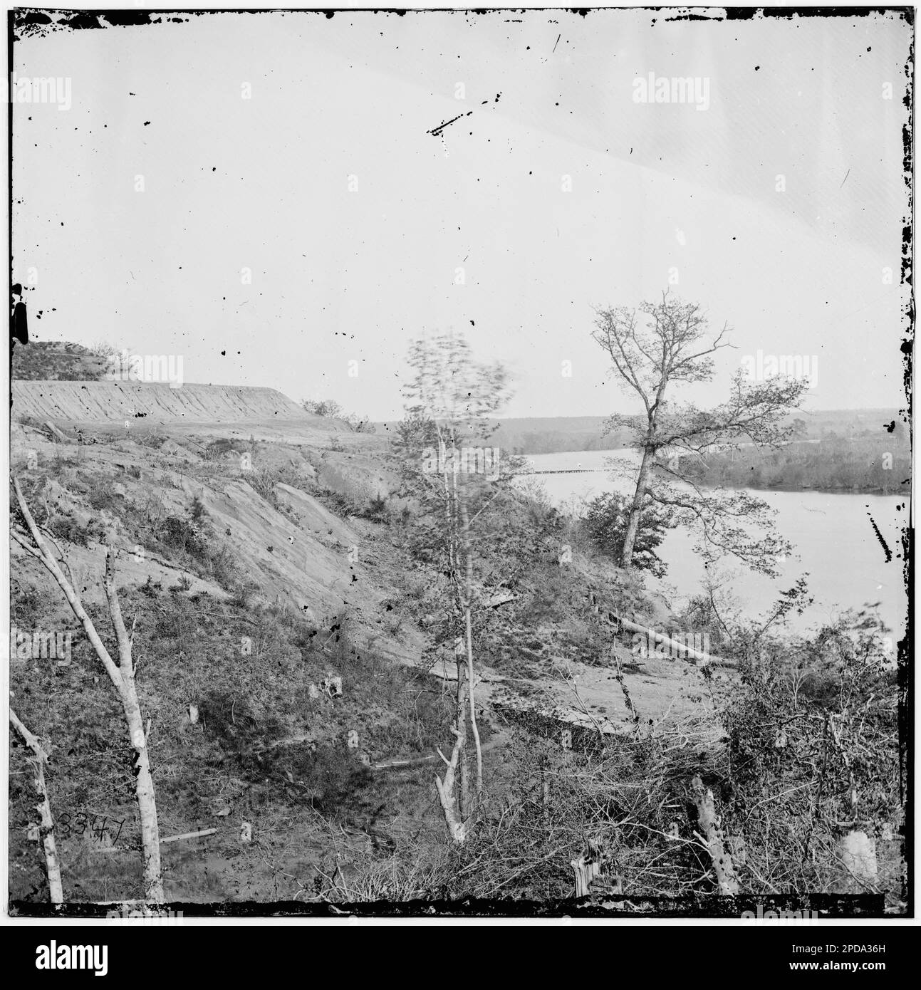 Drewry's Bluff, Virginia. Exterior view of Confederate Fort Darling and ...