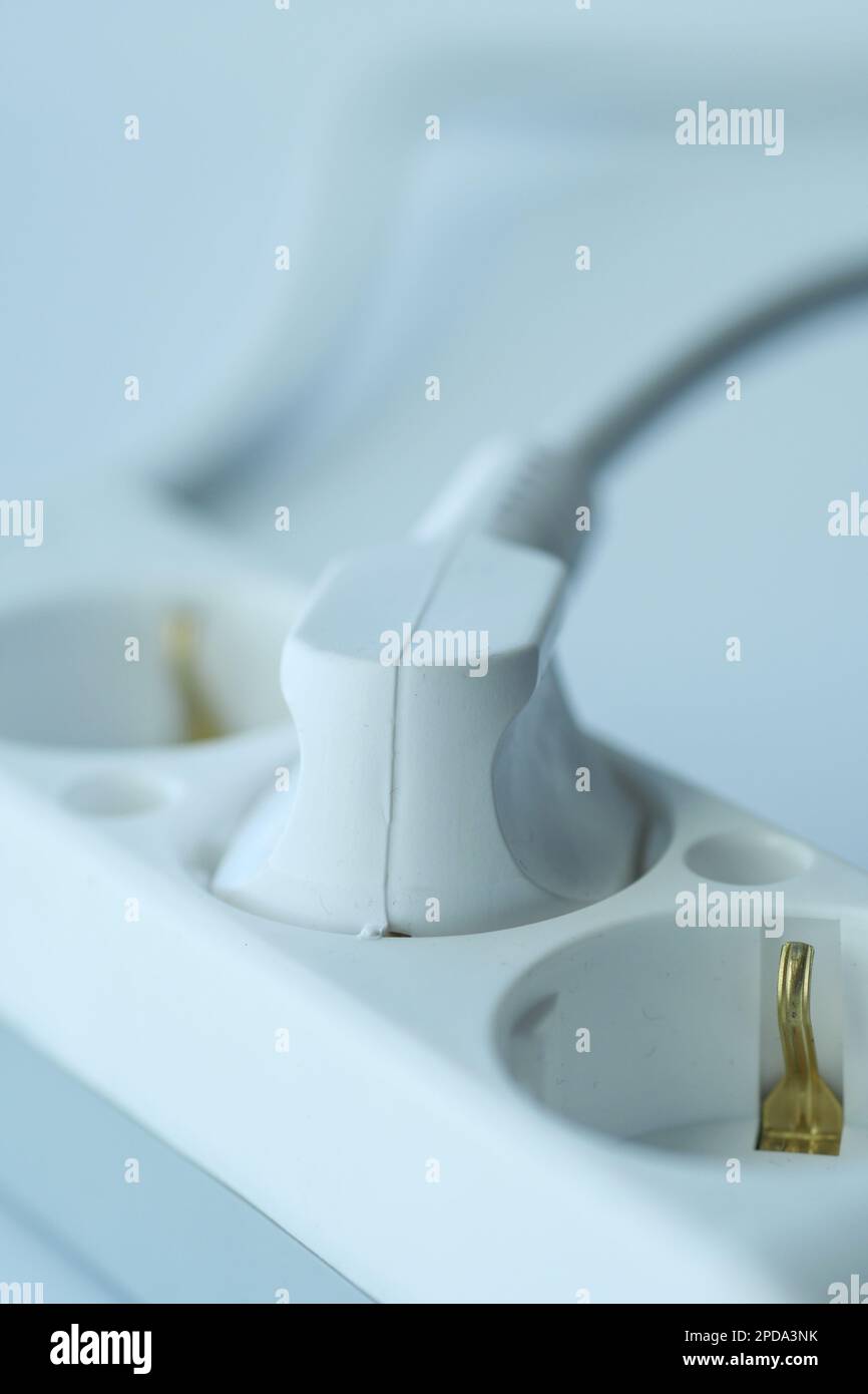Electrical switch and plug on table Stock Photo - Alamy