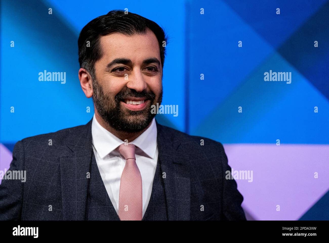 SNP leadership candidate Humza Yousaf takes part in an SNP leadership ...