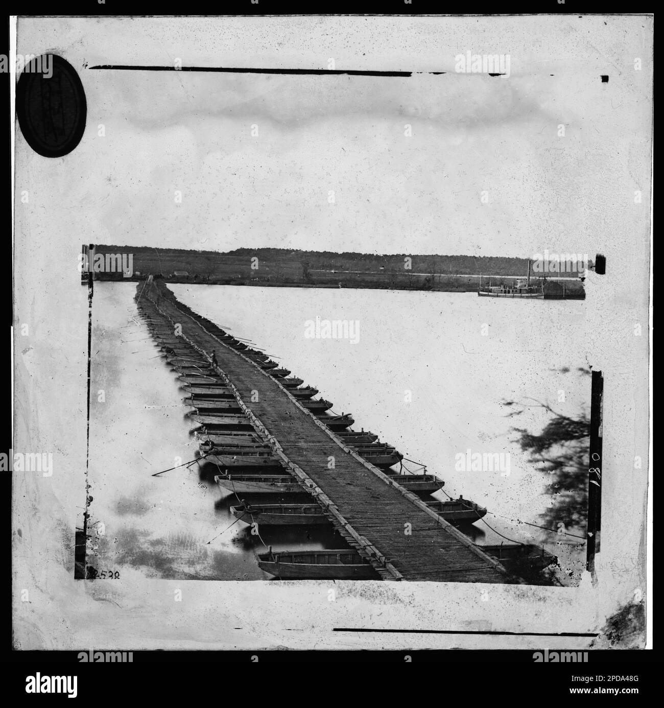 Jones' Landing, Virginia (vicinity). Pontoon bridge across the James ...