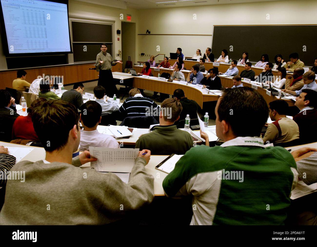 Wharton School professor Brian Bushee lectures during a class in Jon M ...